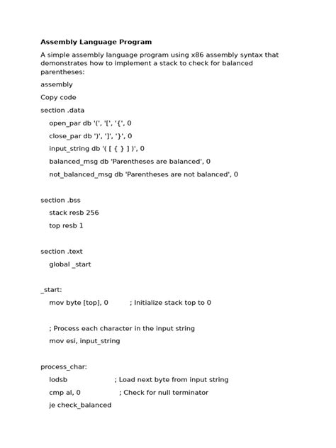 Assembly Language Program Pdf Assembly Language String Computer