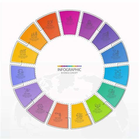 Premium Vector Basic Circle Infographic Template With 15 Steps Process Or Options Process Chart