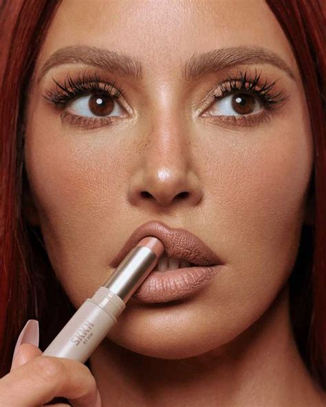 Kim Kardashian Launches Silk Matte Lip Color With New Red Hair