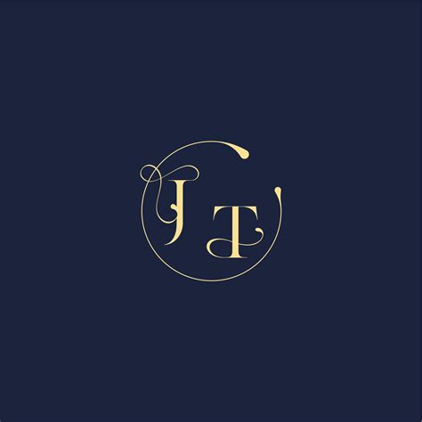 Circle Monogram Design For Wedding Jt Luxury Gold Letter 47912950 Vector Art At Vecteezy