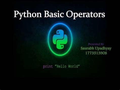 Operators In Python Pptx