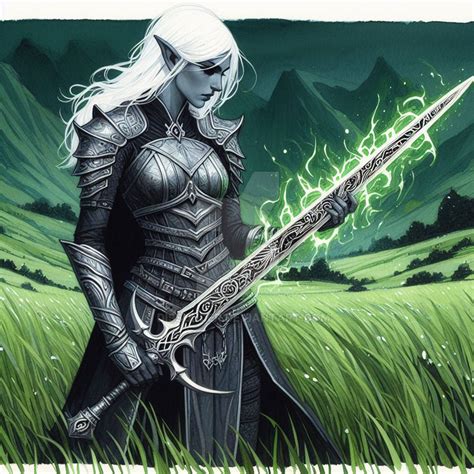 Drow Dark Elf Female Warrior With Sword Adoptable By Dissunder On Deviantart