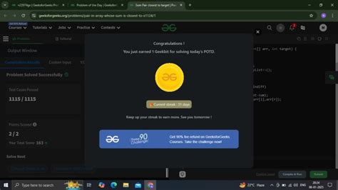 Gfg160 Coding Problemsolving Algorithms Learningjourney