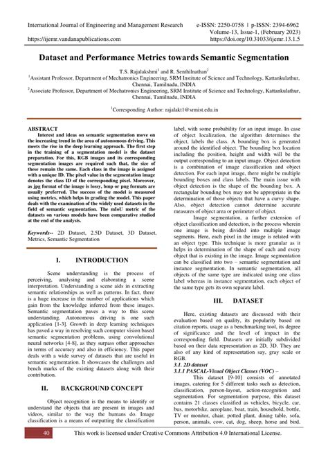 pdf dataset and performance metrics towards semantic segmentation
