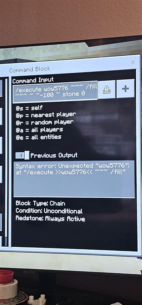 Syntax Errors Rminecraftcommands
