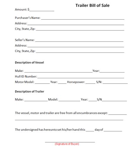 16 Amazing Trailer Bill Of Sale Templates In Ms Word