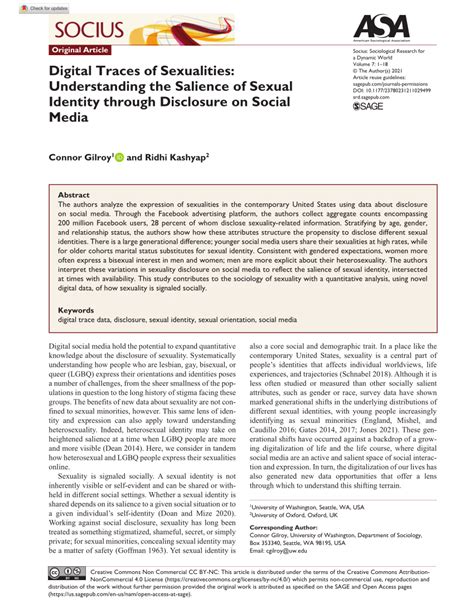 Pdf Digital Traces Of Sexualities Understanding The Salience Of