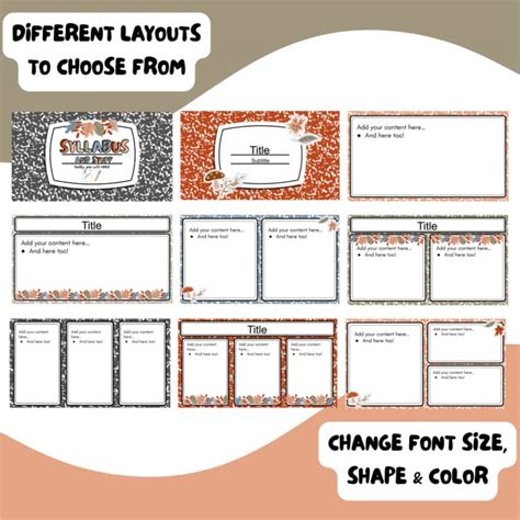 Autumnfall Composition Notebook Classroom Slides Back To School