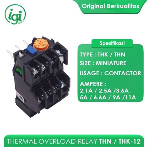 Thermal Overload Relay Thk 12 Overload Th K 12kp Th K12 Inscom Lazada Indonesia