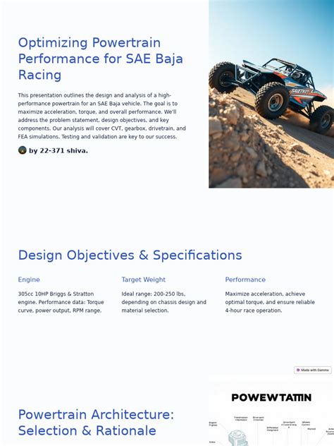 Sae Baja Powertrain Optimization Guide Pdf Gear Vehicles
