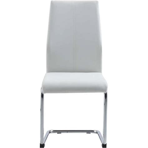 Global Furniture Usa White Faux Leather Dining Chairs W White Stitch
