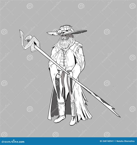 Wizard Sketch Drawing Illustration 48107046