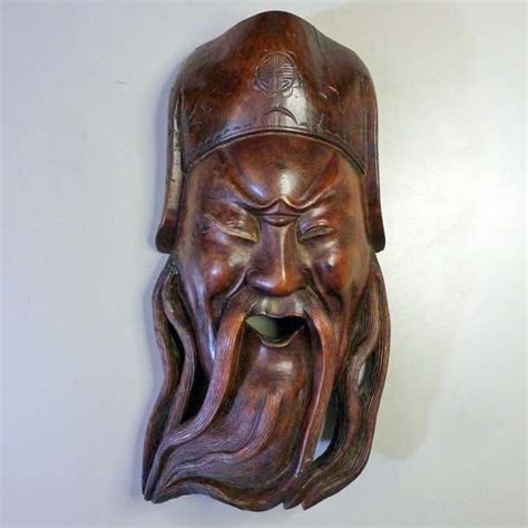 Asian Hand Carved Wooden Mask For Sale At 1stdibs