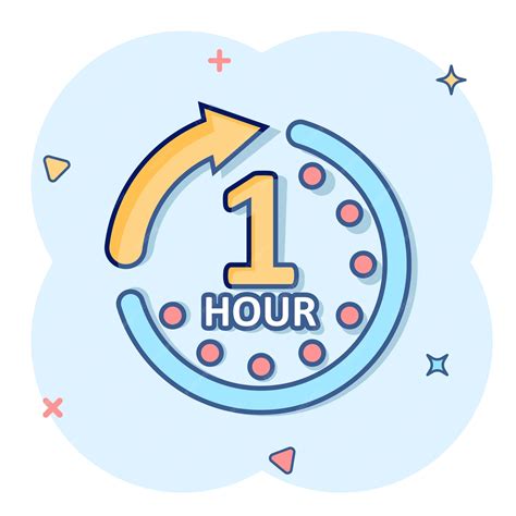 Premium Vector 1 Hour Clock Icon In Comic Style Timer Countdown Cartoon Vector Illustration On