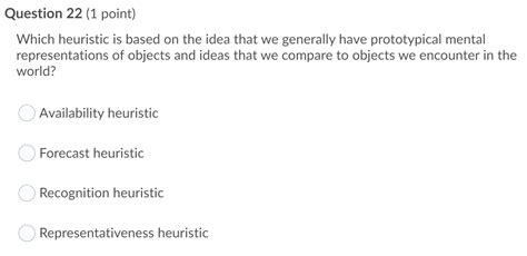 Solved Question Point Which Heuristic Is Based On The Chegg
