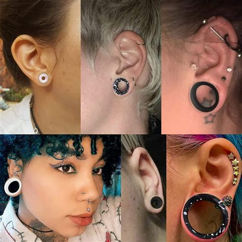 Earrings Gauges Plugs Surgical Steel Ear Gauges Double Flared Saddle