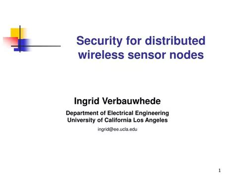 Ppt Security For Distributed Wireless Sensor Nodes Powerpoint Presentation Id6306146