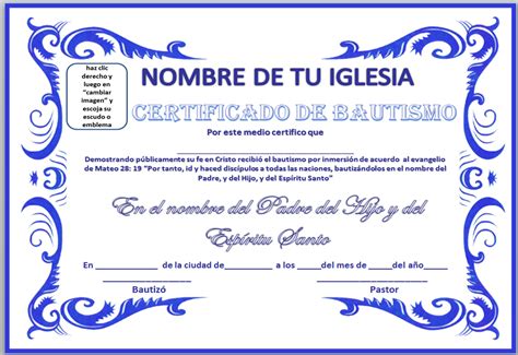 Certificado De Bautizo Para Imprimir Aculfs