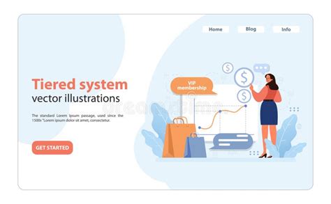 Tiered System Concept Flat Vector Stock Vector Illustration Of