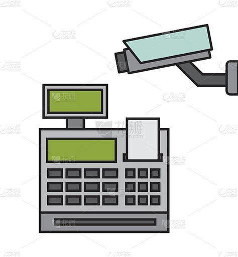 保安摄像头和收银机