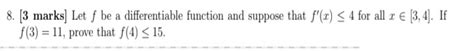 Solved Marks Let F Be A Differentiable Function And Chegg