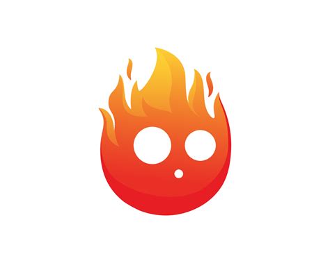 Cute Fire Flame Character With Abstract Expression Simple Mascot