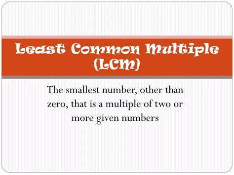 Ppt Least Common Multiple Lcm Powerpoint Presentation Free