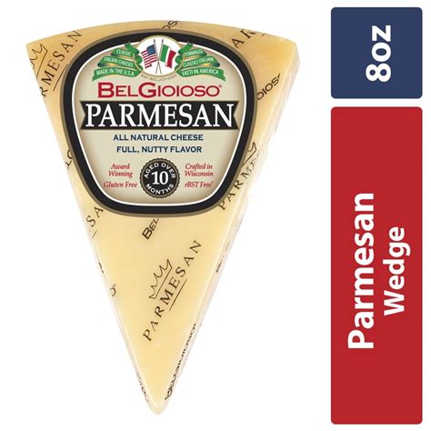 Belgioioso Parmesan Cheese Wedge 8 Oz Shredded Melted Pack Of 12