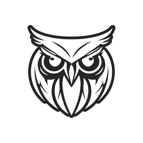 Elegant Simple Black Vector Owl Vector Logo Isolated On A White