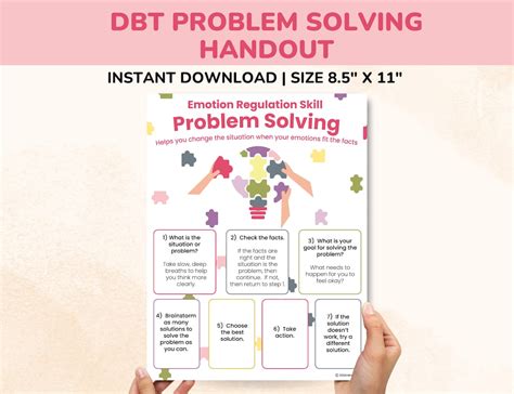 Dbt Problem Solving Handout Emotion Regulation Skills Pdf Etsy
