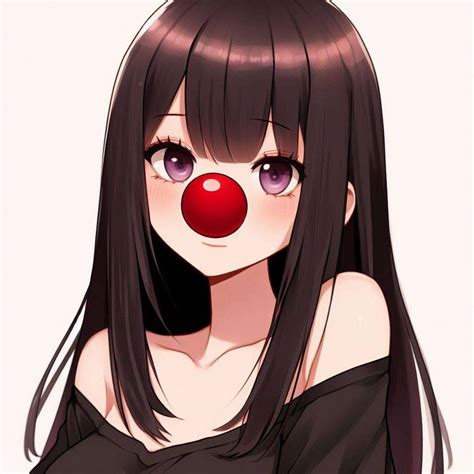 Dark Haired Anime Girl With A Clown Nose By Lettucefan65 On Deviantart