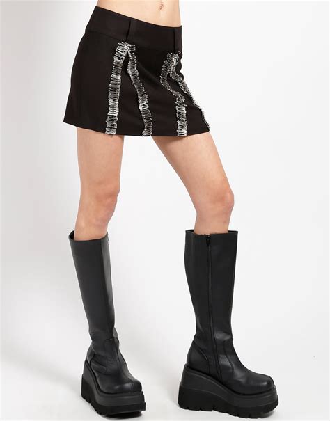 Tripp Nyc Safety Pin Punk Skirt Black