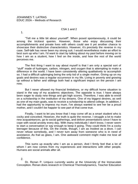 Csa 1and 2methods Of Research Pdf