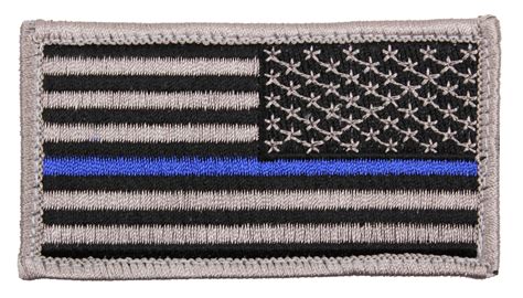 Thin Blue Line Reverse American Flag Hook And Loop Patch Grandpopsarmynavy