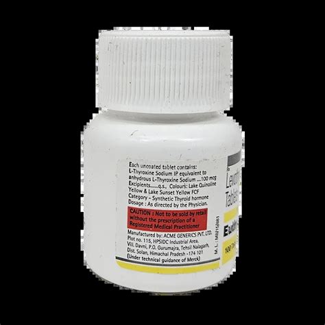 Euthyrox 100mcg Tablet 100s Price Uses Side Effects And Substitutes