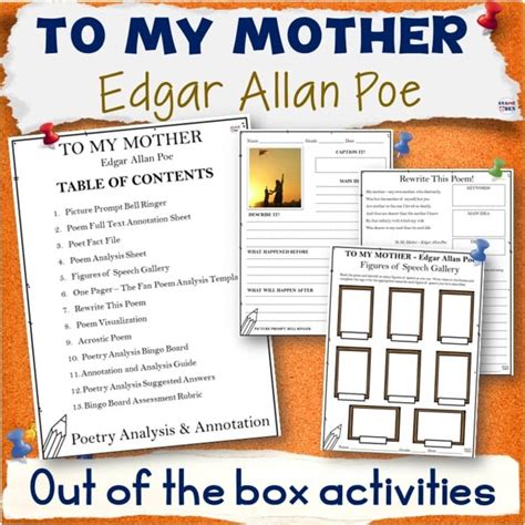 To My Mother By Edgar Allan Poe Poetry Unit Mothers Day Poem Lesson