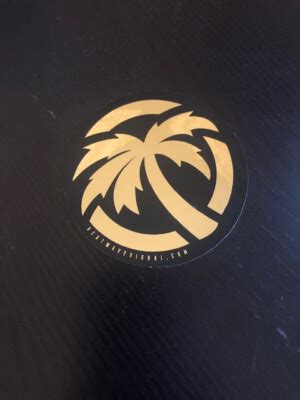 Heatwave Visual Sticker 3 12 Round Palm Logo Black And Gold New Ebay