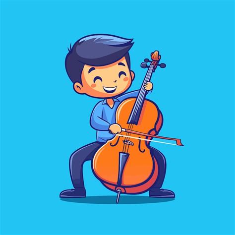 Cute Cellist Playing Cello Cartoon Vector Icon Premium Ai Generated Vector