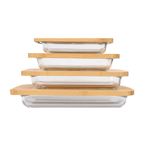 High Borosilicate Glass Bake Dish With Bamboo Lid Jasper Glass