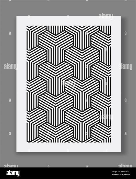 Geometric Hexagon Stripe Pattern Art Vector Illustration Stock Vector
