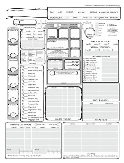 Dnd Character Sheets Printable Printable Free Templates