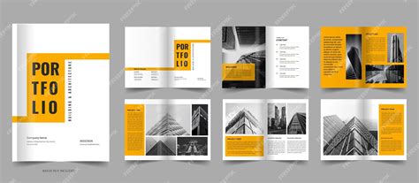 Plantilla Para Portafolio De Arquitectura Vector Premium