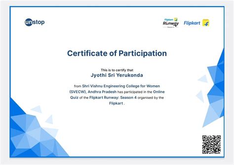 Jyothi Sri Yerukonda On Linkedin Flipkart Participation Unstop