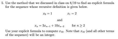 solved use the method that we discussed in class on 8 19 to