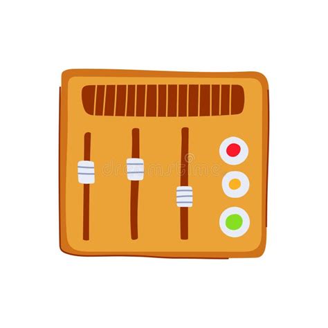 Lights Retro Control Panel Cartoon Vector Illustration Stock Illustration Illustration Of