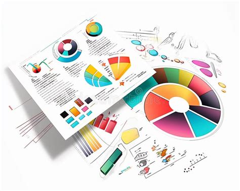 Data Visualization Chart Diagram Colorful Illustration With White