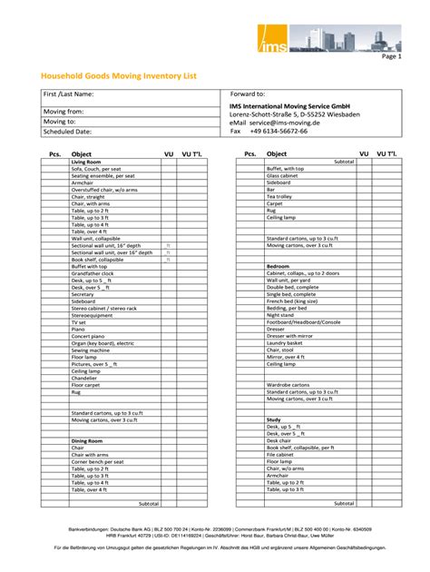 Home Inventory Checklist Form Kwikdenis