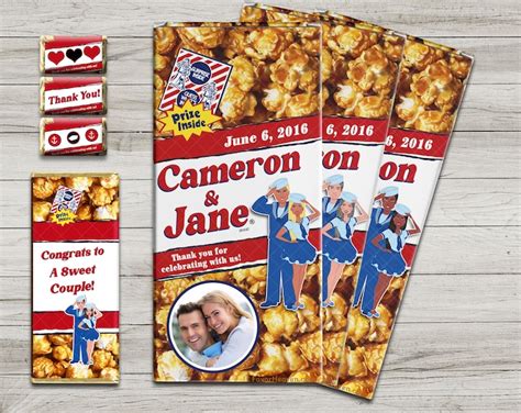 10 Custom Cracker Jack Box Label With Girl Personalized With Name