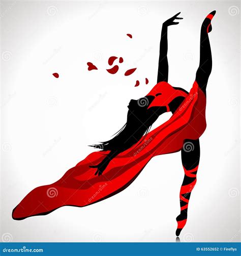 Beautiful Dancing Girl Stock Vector Illustration Of Ribbon 63552652