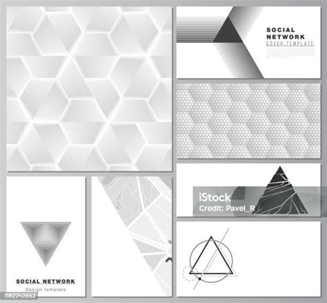 인기있는 형식으로 현대 소셜 네트워크 모형의 편집 가능한 레이아웃의 최소 추상 벡터 다른 삼각형 스타일 패턴을 사용하여 추상 기하학적 삼각형 디자인 배경 개념에 대한 스톡